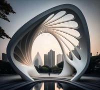China Metal Outdoor Modern Art Sculpture Abstract Painted For Building Decoration for sale