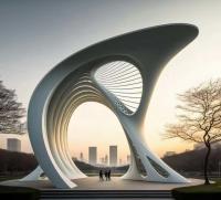 China Metal Outdoor Modern Art Sculpture Abstract Painted For Building Decoration for sale