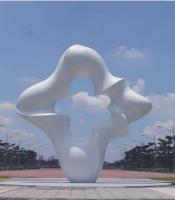 China White Large Outdoor Metal Sculptures Brass Baking Varnish Abstract Style for sale