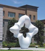 China White Large Outdoor Metal Sculptures Brass Baking Varnish Abstract Style for sale