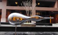 China Polished Modern Abstract Sculpture Stainless Steel Water Cloud For Plaza Decoration for sale