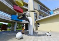 China Painted Outside Abstract Mirror Stainless Steel Sculpture as decoration for sale