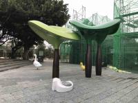 China Decoration Painted Outdoor Metal Sculpture , Public Art Handmade Metal Sculpture for sale
