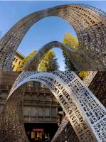 China Modern Abstract Metal Sculpture , Color Painting Large Metal Lawn Sculptures for sale