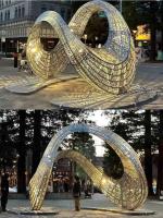 China Modern Abstract Metal Sculpture , Color Painting Large Metal Lawn Sculptures for sale