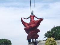 China contemporary Garden Statues And Sculptures Red Baking Varnished Forging for sale