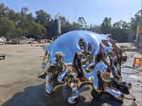 China Polished Stainless Steel Abstract Turtle Animal Sculpture as Garden Ornaments for sale