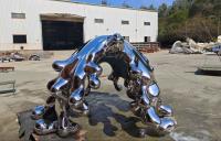 China Polished Stainless Steel Abstract Turtle Animal Sculpture as Garden Ornaments for sale