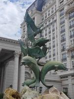 China Outdoor contemporary Bronze Sculpture Casting Dolphin For Plaza Decoration for sale