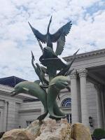 China Outdoor contemporary Bronze Sculpture Casting Dolphin For Plaza Decoration for sale
