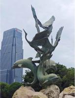 China Outdoor contemporary Bronze Sculpture Casting Dolphin For Plaza Decoration for sale