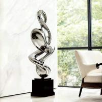 China Polished Mirror 316L Stainless Steel Abstract Sculpture Customizable for Modern Interior Decoration for sale