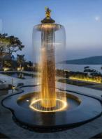 China Contemporary 316L Stainless Steel Mirror Polished Abstract Metal Fountain Sculpture for Garden and Outdoor Decor for sale
