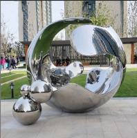 China 2.5 Meter High Modern Design Polished Mirror Stainless Steel Sculpture for Urban Decoration for sale