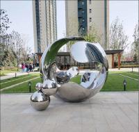 China 2.5 Meter High Modern Design Polished Mirror Stainless Steel Sculpture for Urban Decoration for sale