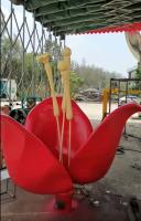 China Custom Design 2.0 Meter Height Red Baking Varnish Stainless Steel Sculpture Outdoor Metal Art for sale