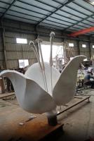China Custom Design 2.0 Meter Height Red Baking Varnish Stainless Steel Sculpture Outdoor Metal Art for sale
