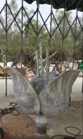 China Custom Design 2.0 Meter Height Red Baking Varnish Stainless Steel Sculpture Outdoor Metal Art for sale