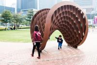 China Modern Style Corten Steel Large Outdoor Sculpture for Urban Decoration City Landmark for sale