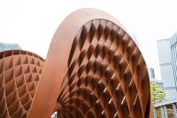 China Modern Style Corten Steel Large Outdoor Sculpture for Urban Decoration City Landmark for sale
