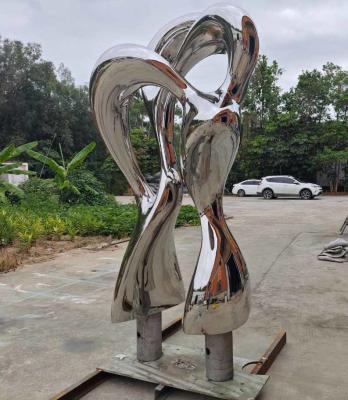China 2.5m Height Mirror Polished 316L Stainless Steel Abstract Metal Sculpture for Garden Decoration for sale