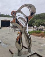 China 2.5m Height Mirror Polished 316L Stainless Steel Abstract Metal Sculpture for Garden Decoration for sale
