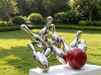 China Custom 316L Stainless Steel Mirror Polished Outdoor Metal Sculpture for Garden Art Decoration for sale