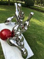 China Custom 316L Stainless Steel Mirror Polished Outdoor Metal Sculpture for Garden Art Decoration for sale