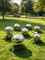 China Contemporary Mirror Polished 316L Stainless Steel Abstract Garden Sculpture for Outdoor Public Art for sale