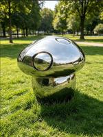 China Contemporary Mirror Polished 316L Stainless Steel Abstract Garden Sculpture for Outdoor Public Art for sale