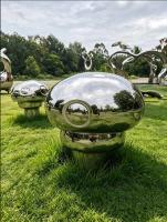 China Contemporary Mirror Polished 316L Stainless Steel Abstract Garden Sculpture for Outdoor Public Art for sale
