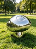 China Contemporary Mirror Polished 316L Stainless Steel Abstract Garden Sculpture for Outdoor Public Art for sale
