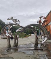 China Large Garden Sculpture with Mirror Polished Stainless Steel and Abstract Modern Design at 2.5 Meter Height for sale