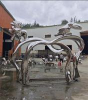 China Large Garden Sculpture with Mirror Polished Stainless Steel and Abstract Modern Design at 2.5 Meter Height for sale