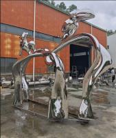 China Large Garden Sculpture with Mirror Polished Stainless Steel and Abstract Modern Design at 2.5 Meter Height for sale