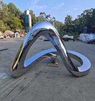 China Outdoor Custom Modern Abstract Sculpture,Mirror Polished Sculpture for Garden for sale