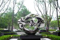 China Mirror Finish Outdoor Contemporary Metal Sculpture For Square Decoration for sale