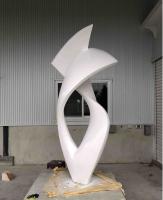 China Modern Outdoor Metal Lawn Sculptures Stainless Steel White Painted Finish for sale