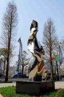 China Contemporary Outdoor Metal Sculpture Plaza Decoration In Stainless Steel 316L for sale