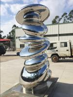 China Abstract Large Outdoor Sculpture Simple Design Mirror Polished Garden Decoration for sale