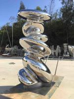 China Abstract Large Outdoor Sculpture Simple Design Mirror Polished Garden Decoration for sale