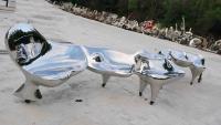 China Polished Surface Large Outdoor Sculpture , Large Contemporary Garden Sculptures for sale