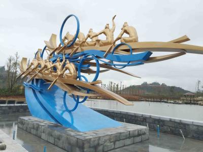 China Stainless Steel Large Outdoor Sculpture , Large Garden Sculptures Metal Art for sale