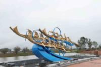 China Stainless Steel Large Outdoor Sculpture , Large Garden Sculptures Metal Art for sale