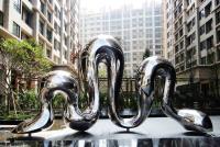 China Village Decoration Outdoor Large Abstract Sculpture 316L Stainless Steel for sale