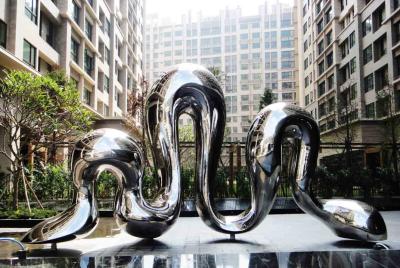 China Village Decoration Outdoor Large Abstract Sculpture 316L Stainless Steel for sale