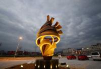 China Contemporary Outdoor Bronze Sculpture , Decorative Modern Abstract Bronze Sculpture for sale