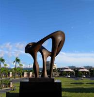China Color Painted Outdoor Bronze Sculpture , Abstract Modern Bronze Sculpture for sale
