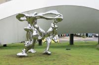 China Hand Made SS Sculpture Metal Modern Art For Landscape Decoration for sale
