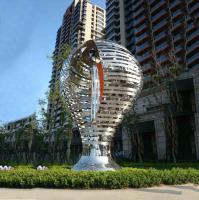 China Outdoor Stainless Steel Art Sculptures Flower Bud Polished Mirror Surface for sale